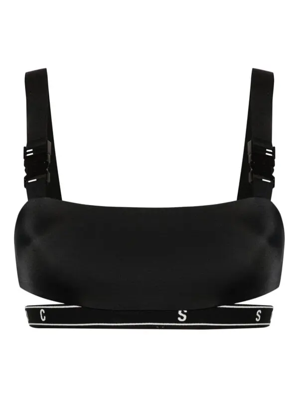 SHOREDITCH SKI CLUB Casey Buckled Bikini Top - Black