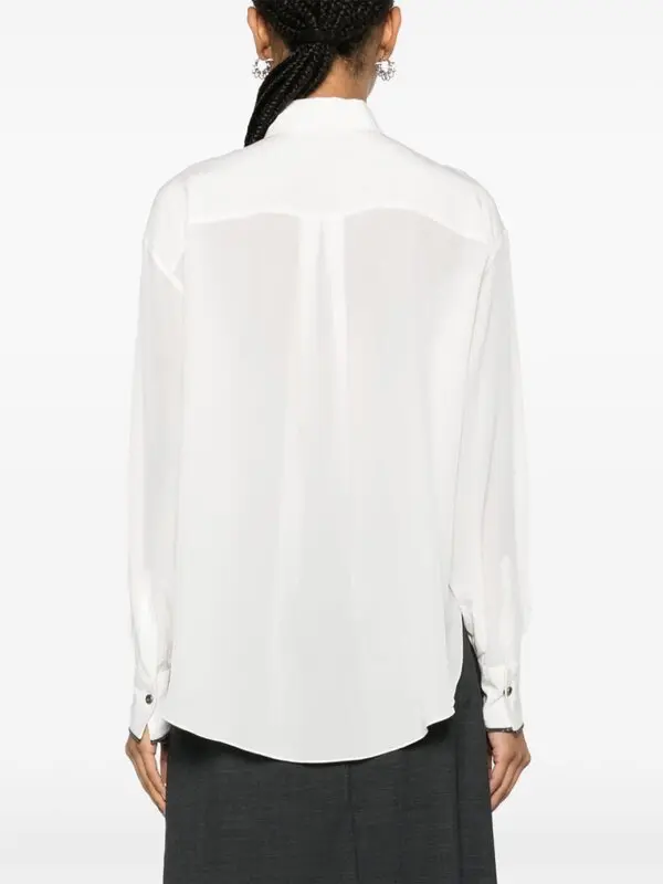 Brunello Cucinelli Chest-pockets Silk Shirt - Neutrals