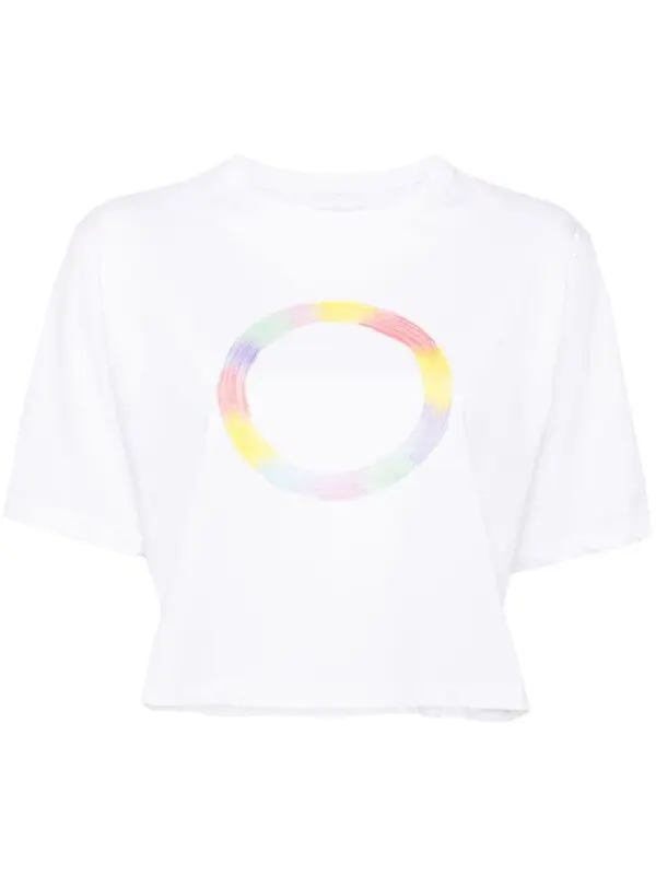 AGNÈS B. Cropped Short Sleeve T-shirt - White
