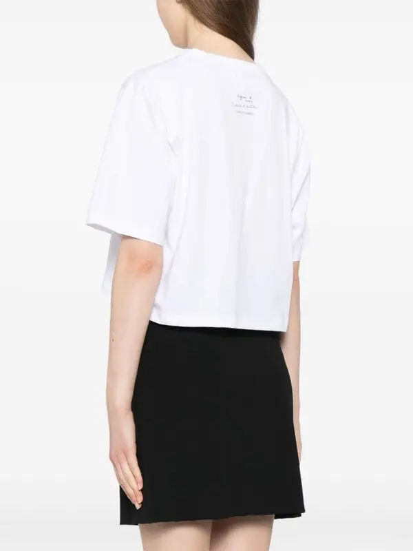 AGNÈS B. Cropped Short Sleeve T-shirt