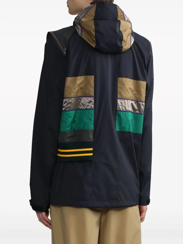 Kolor Contrasting-panel Hooded Jacket - Blue