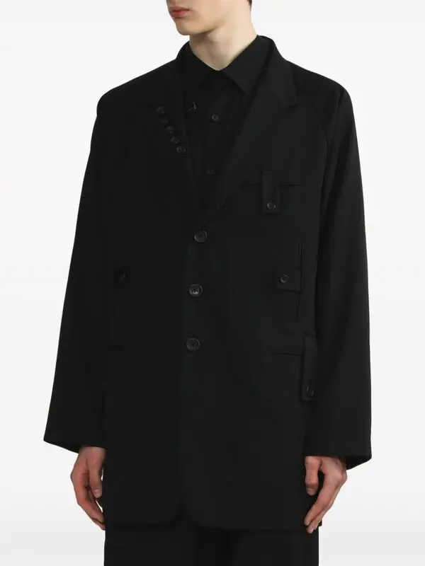Yohji Yamamoto Single-breasted Wool Coat