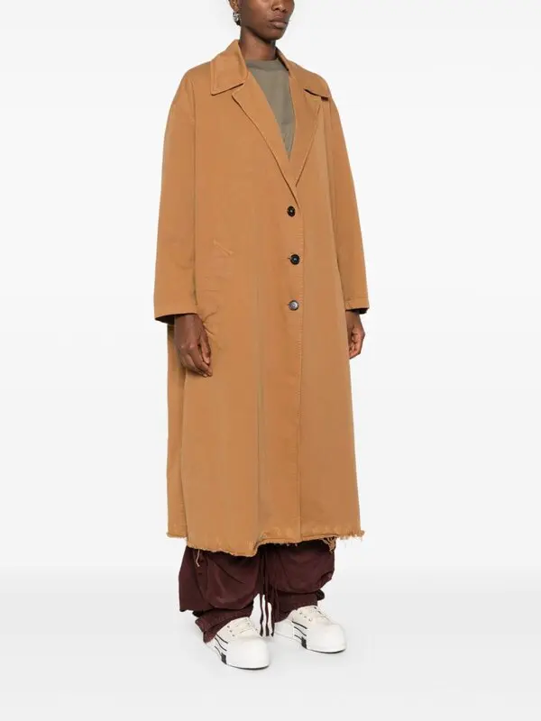 Palm Angels Raw Cut-hem Single-breasted Coat