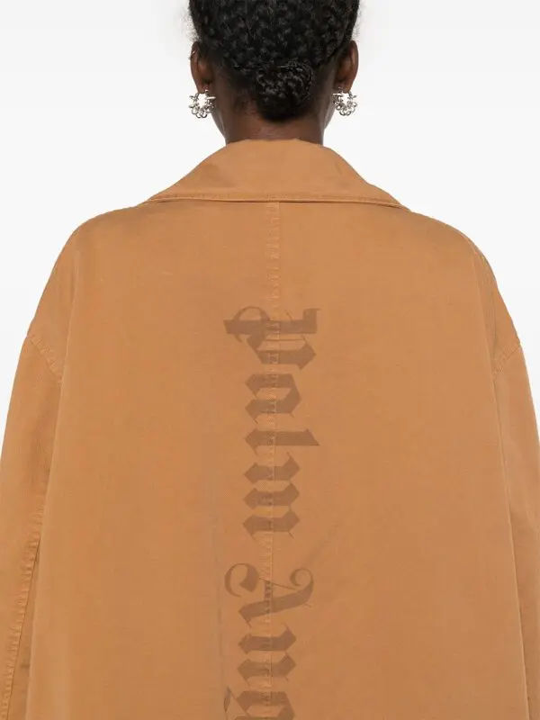 Palm Angels Raw Cut-hem Single-breasted Coat