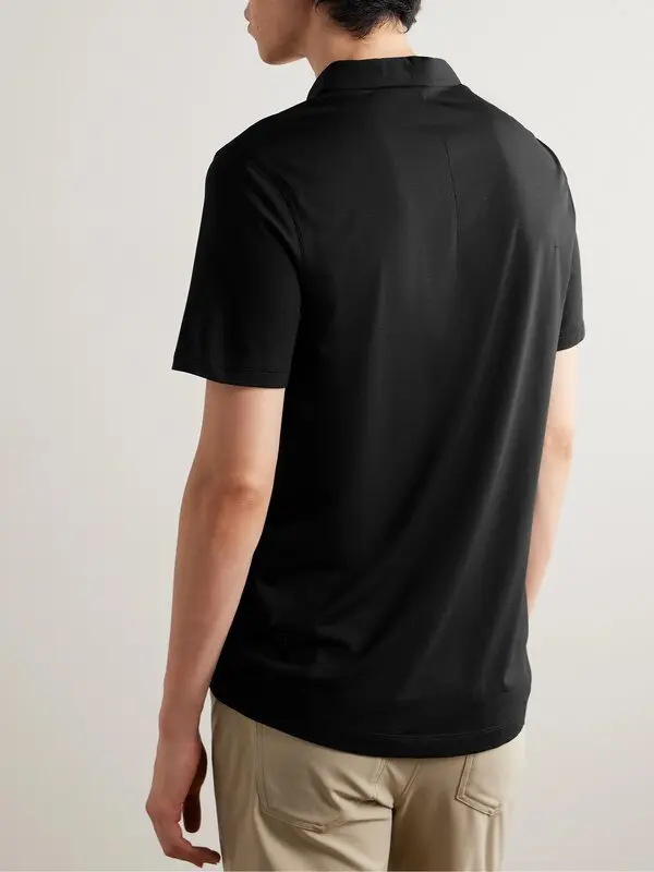 Lululemon Evolution Slim-fit Stretch-jersey Golf Polo Shirt - Black