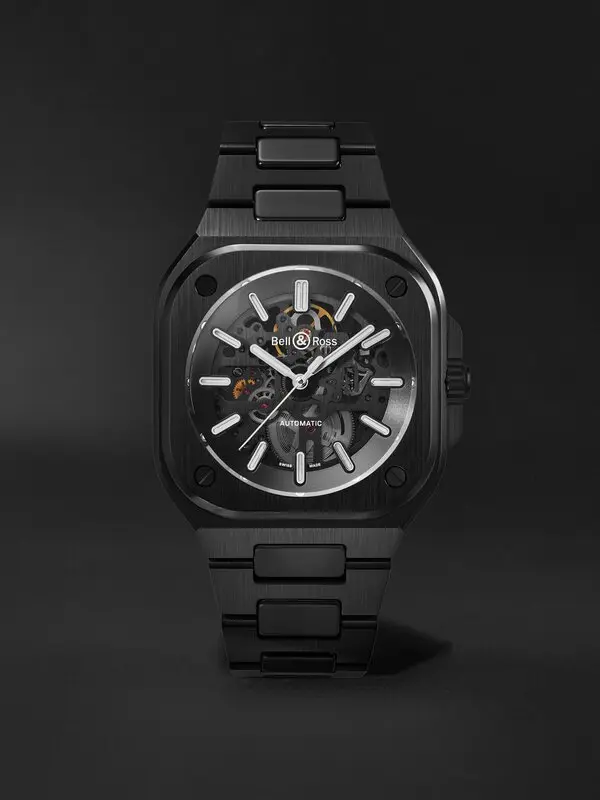 BELL & ROSS Br 05 Skeleton Automatic 41mm Ceramic And Steel Watch - Black