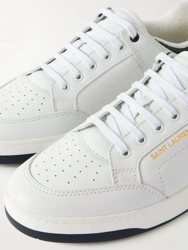 Saint Laurent Sl/61 Perforated Leather Sneakers - White