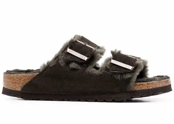 BIRKENSTOCK Arizona Shearling Slides - Mocha