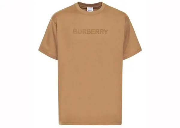 Burberry Logo Print Cotton T-shirt - Camel