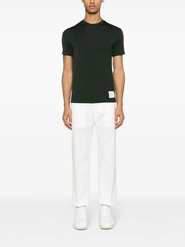 Thom Browne Stripe-detailing Wool T-shirt - Green