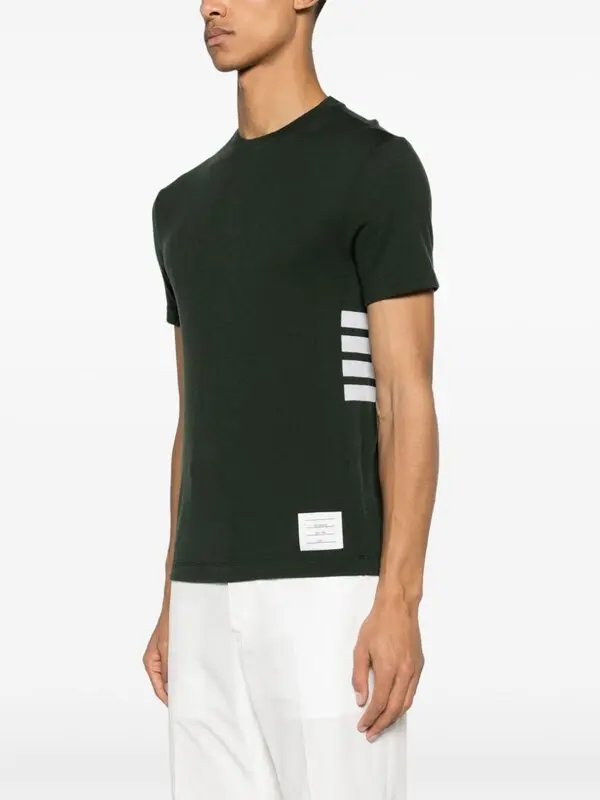 Thom Browne Stripe-detailing Wool T-shirt - Green