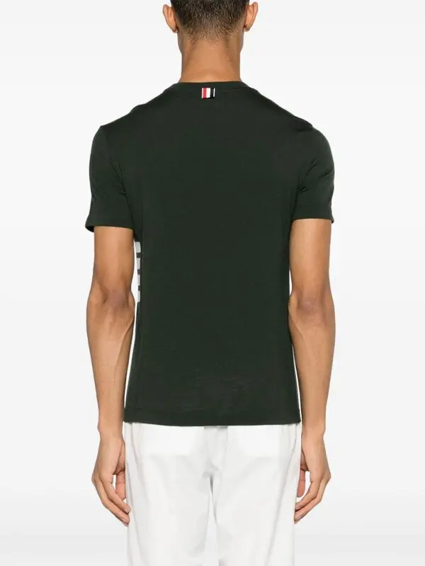 Thom Browne Stripe-detailing Wool T-shirt - Green