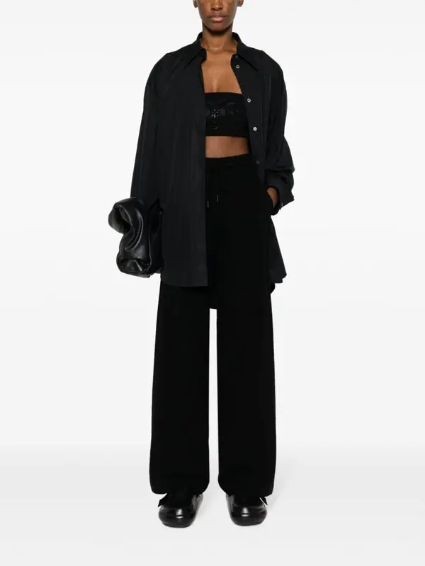 Max Mara Floral-embroidered Cropped Top