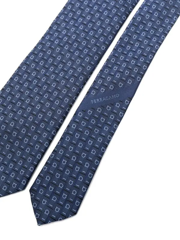 FERRAGAMO Logo-embroidered Silk Tie