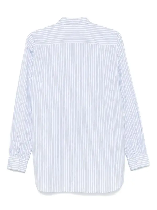 Play Comme Des Garcon Striped Shirt With Black Heart - White