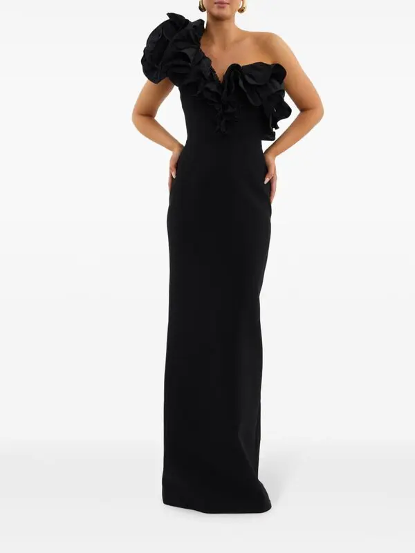 Rebecca Vallance Ella One-shoulder Ruched Gown