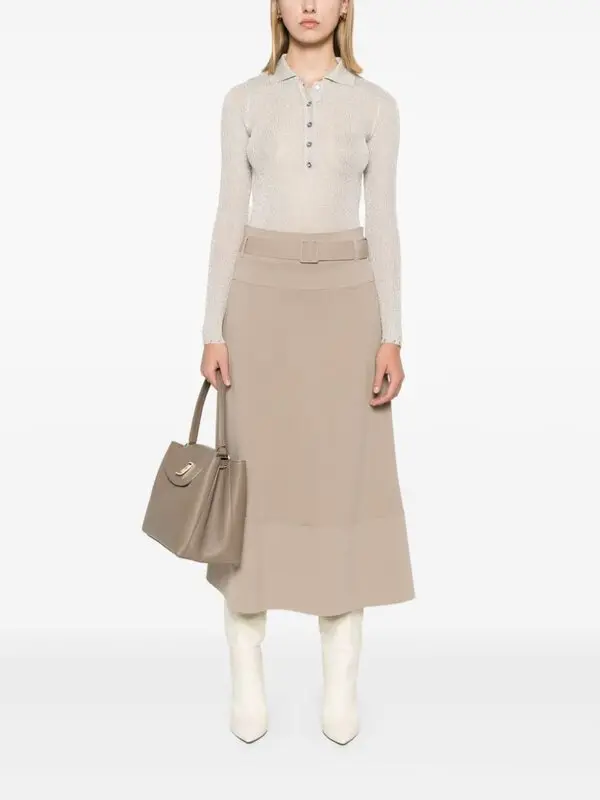 Pinko Lurex Ribbed Polo Sweater