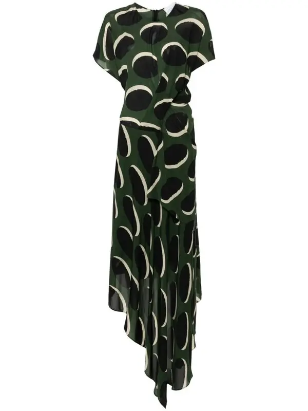 Colville Graphic-print Draped Midi Dress