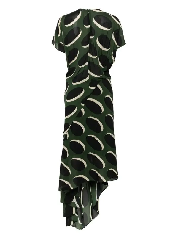 Colville Graphic-print Draped Midi Dress