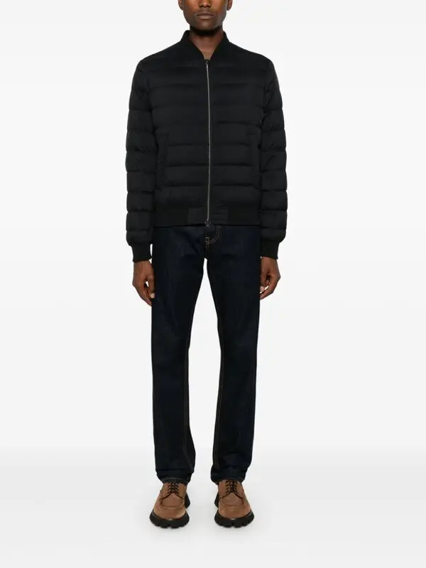 Herno Quilted Padded Bomber Jacket - Black
