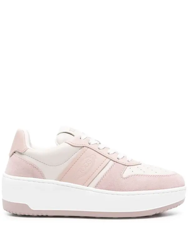 TOD'S Logo-print Leather Sneakers - Neutrals