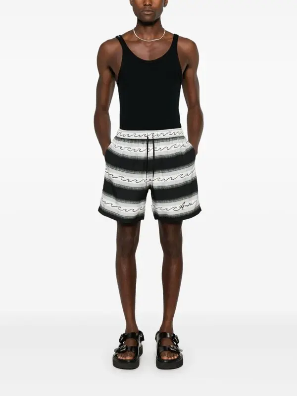 Amiri Wave Baja Striped Shorts