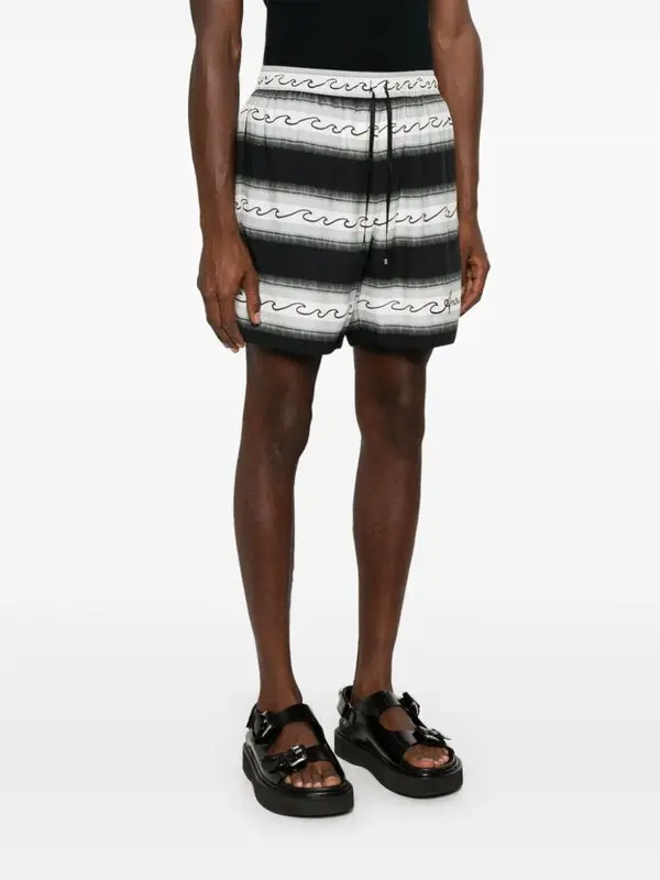 Amiri Wave Baja Striped Shorts