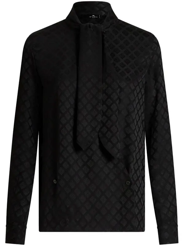 Etro Scarf-collar Jacquard Shirt