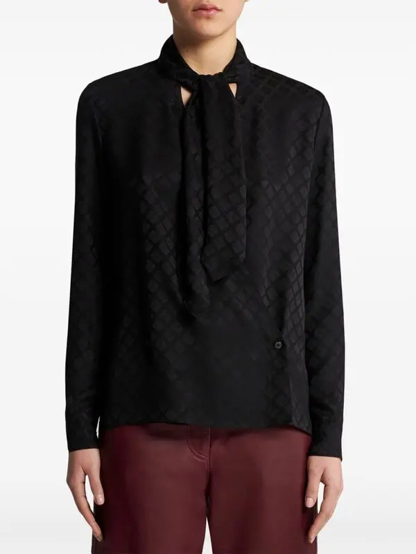 Etro Scarf-collar Jacquard Shirt