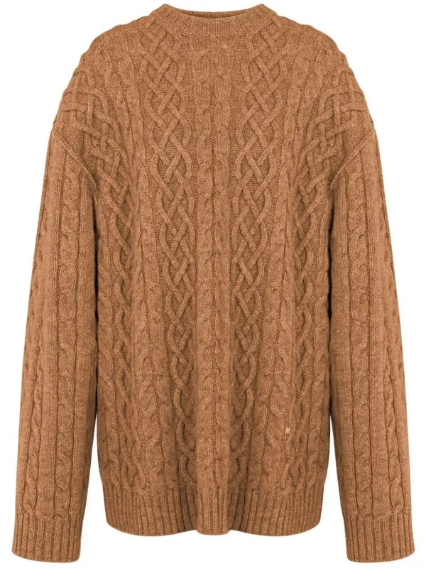 Moschino Cable-knit Virgin-wool Jumper - Brown