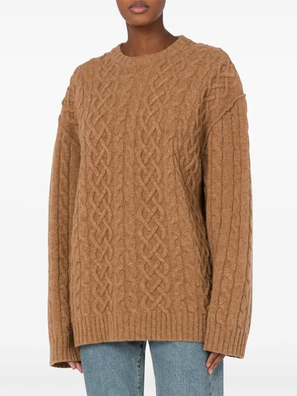 Moschino Cable-knit Virgin-wool Jumper - Brown