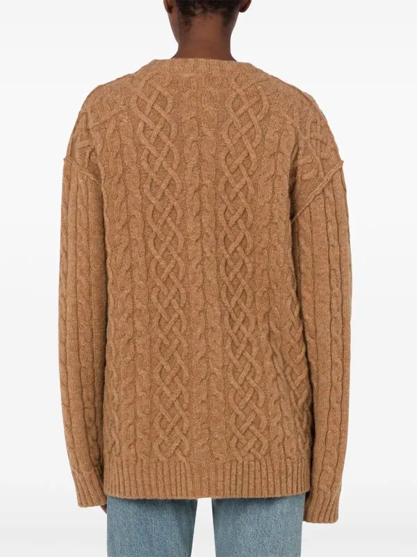 Moschino Cable-knit Virgin-wool Jumper - Brown
