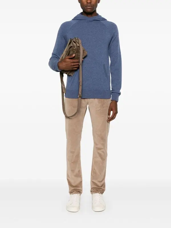 Jacob Cohen Logo-embroidered Corduroy Trousers - Neutrals