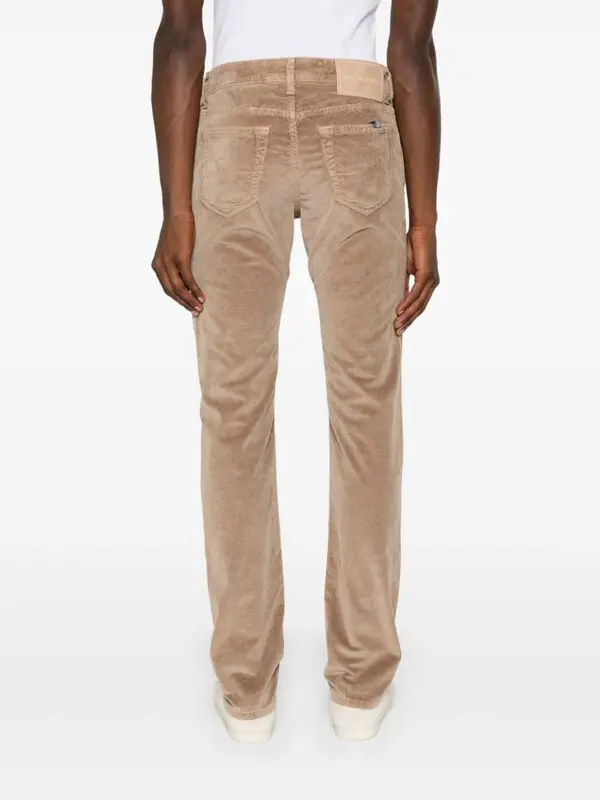 Jacob Cohen Logo-embroidered Corduroy Trousers - Neutrals
