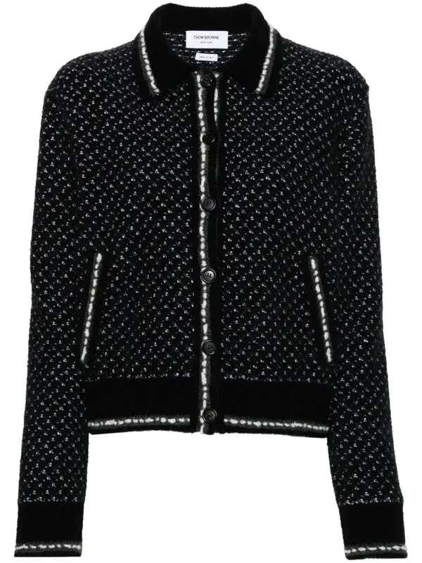 Thom Browne Tweed Bomber Jacket - Black