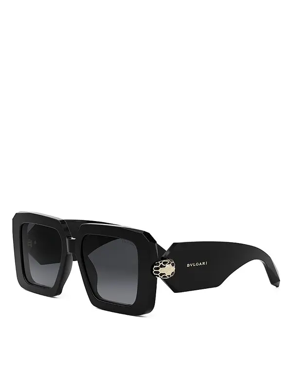 BVLGARI Serpenti Geometric 52mm Sunglasses - Black/gray Gradient