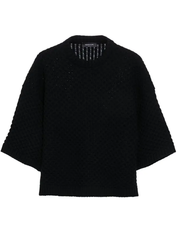 Fabiana Filippi Grid-stitch Knit T-shirt