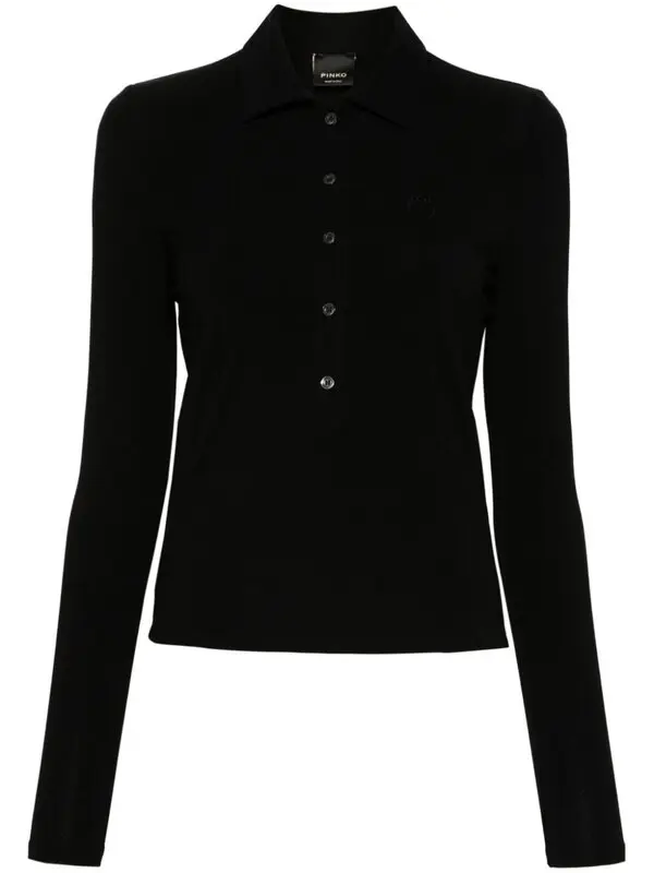 Pinko Love Birds Embroidery Polo Top