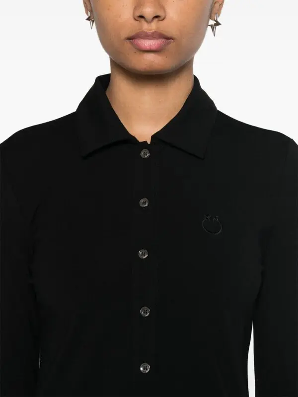 Pinko Love Birds Embroidery Polo Top