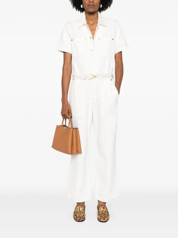 SLVRLAKE Short-sleeved Twill Jumpsuit
