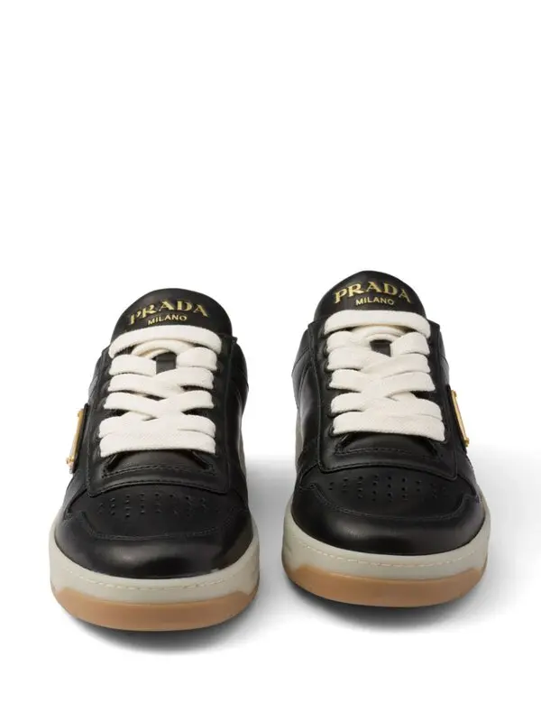 Prada Downtown Leather Sneakers - Black