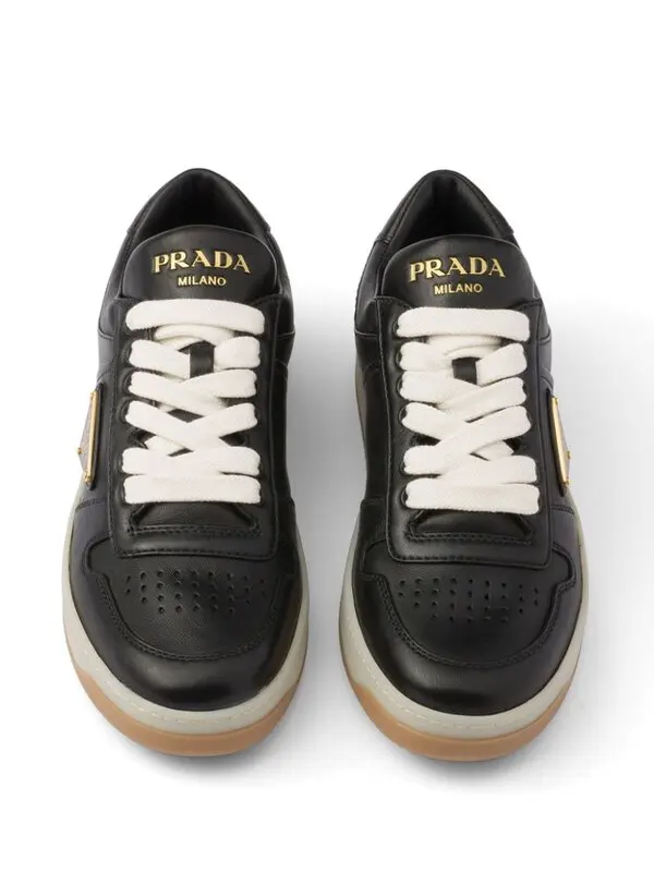 Prada Downtown Leather Sneakers - Black