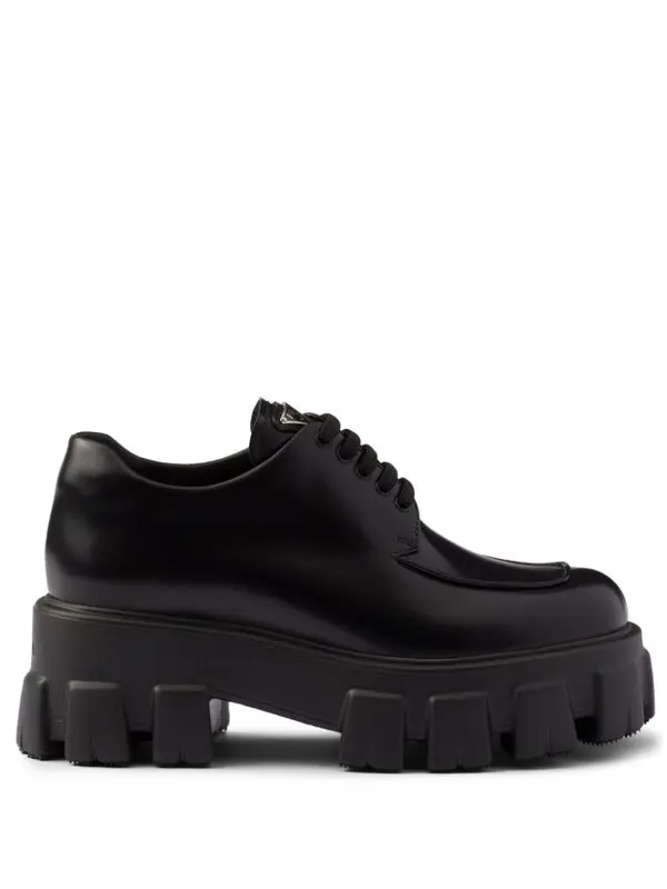 Prada Monolith Leather Lace-up Shoes