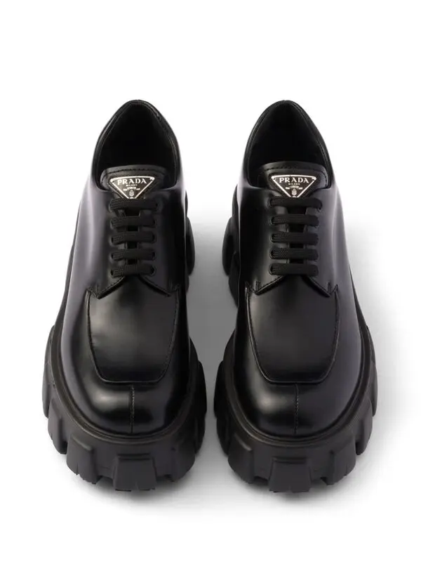 Prada Monolith Leather Lace-up Shoes