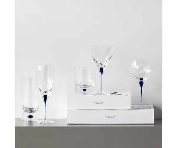 ORREFORS Intermezzo Blue Double Old Fashioned Glass