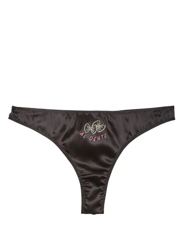 FLEUR DU MAL Al Dente Luxe Thong - Black