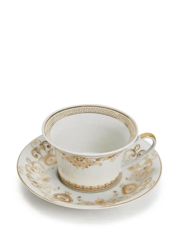 Versace X Rosenthal Medusa Gala Tea Cups And Saucers - White