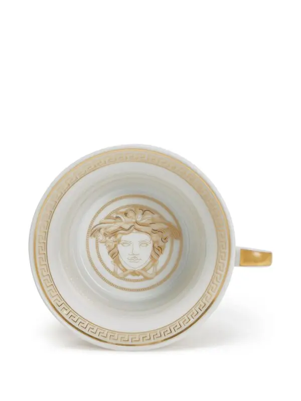 Versace X Rosenthal Medusa Gala Tea Cups And Saucers - White