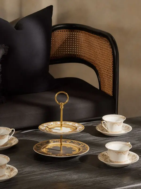 Versace X Rosenthal Medusa Gala Tea Cups And Saucers - White