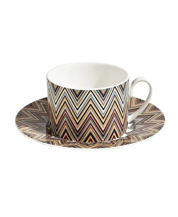 Missoni Zig Zag Jarris Luxury Box Tea Cup & Saucer, Set Of 2 - Multi